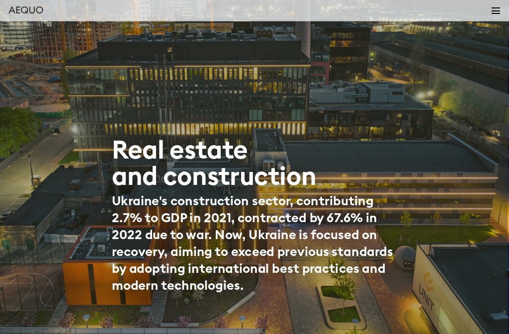 Aequo guide to rebuilding Ukraine — Real estate and construction