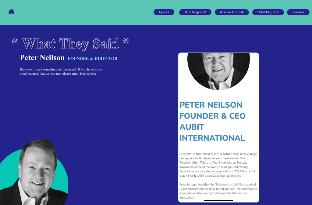 AuBit Freeway Lawsuits — What Peter Neilson said