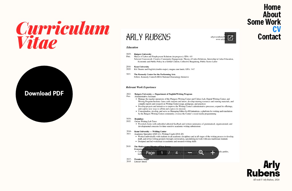 Arly Rubens — CV
