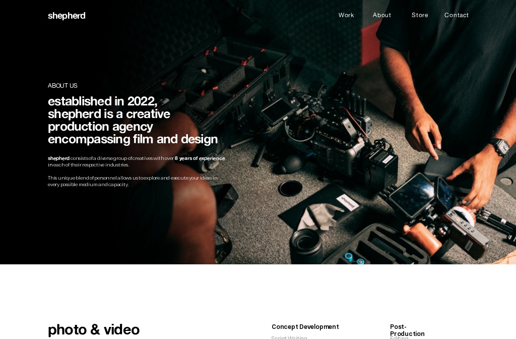 shepherd - Creative Production Agency encompasing Film & Design — ABOUT