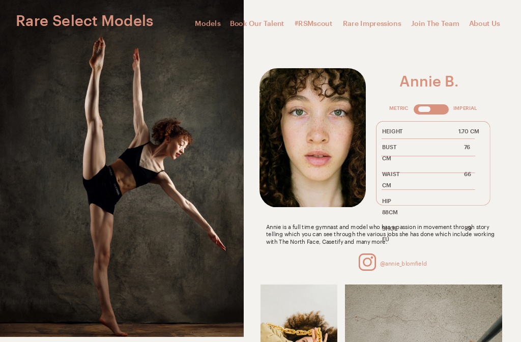 Rare Select Models — Annie Bloomfield