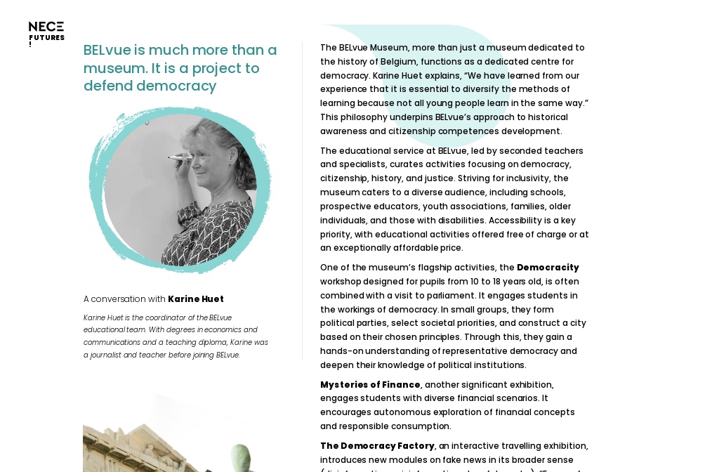 NECE Magazine FUTURES — BELvue is much more than a museum. It is a ...