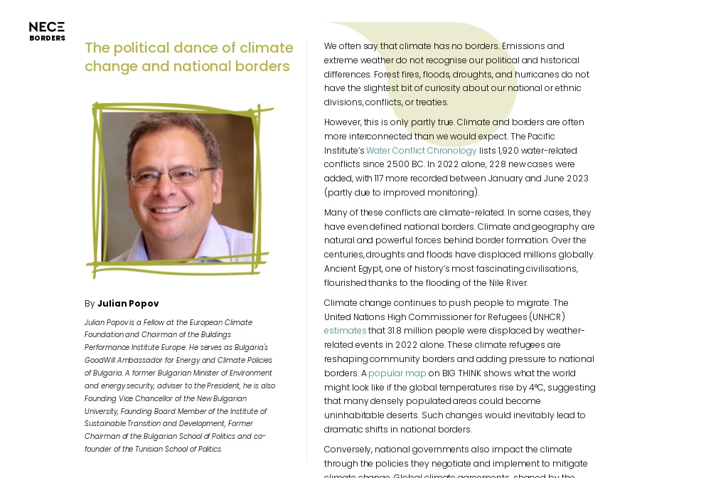 NECE Magazine BORDERS — The political dance of climate change and ...