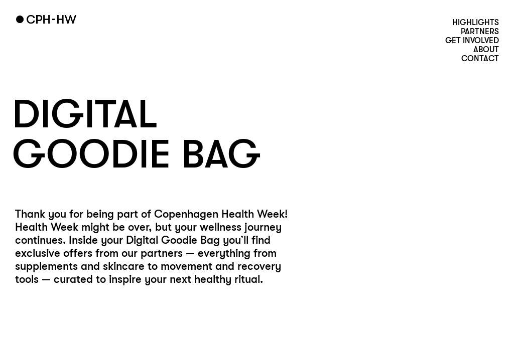 Copenhagen Health Week — Digital Goodie Bags