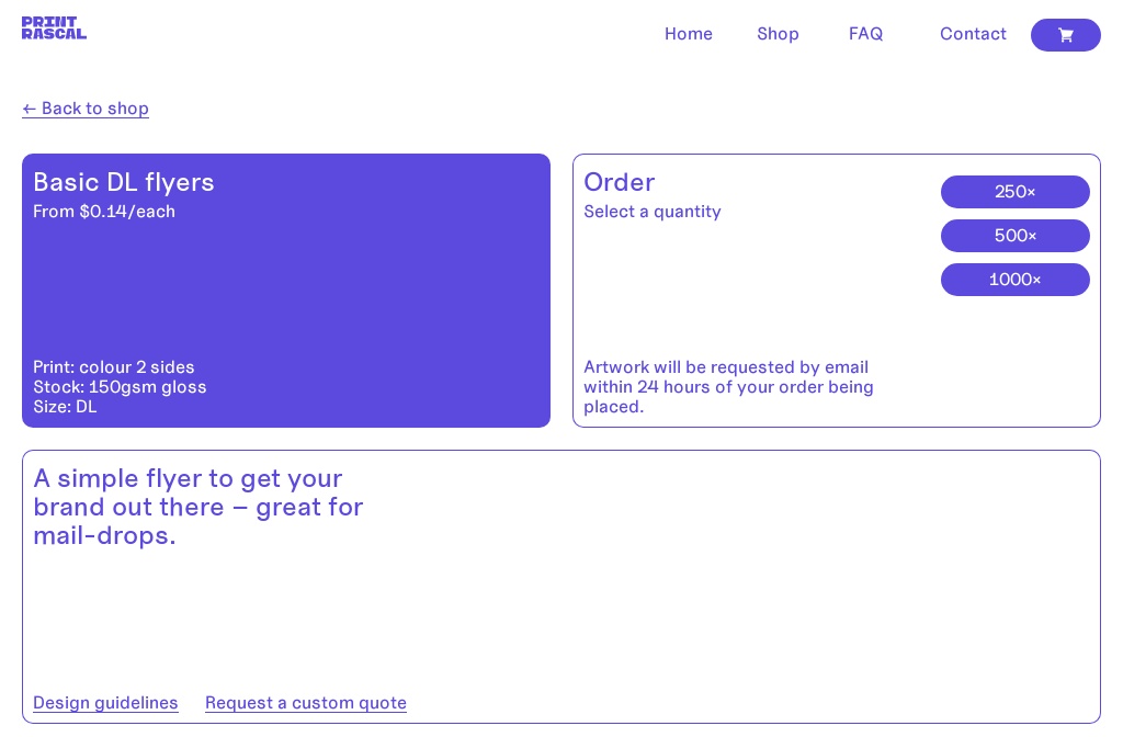 Print Rascal — Basic DL flyers