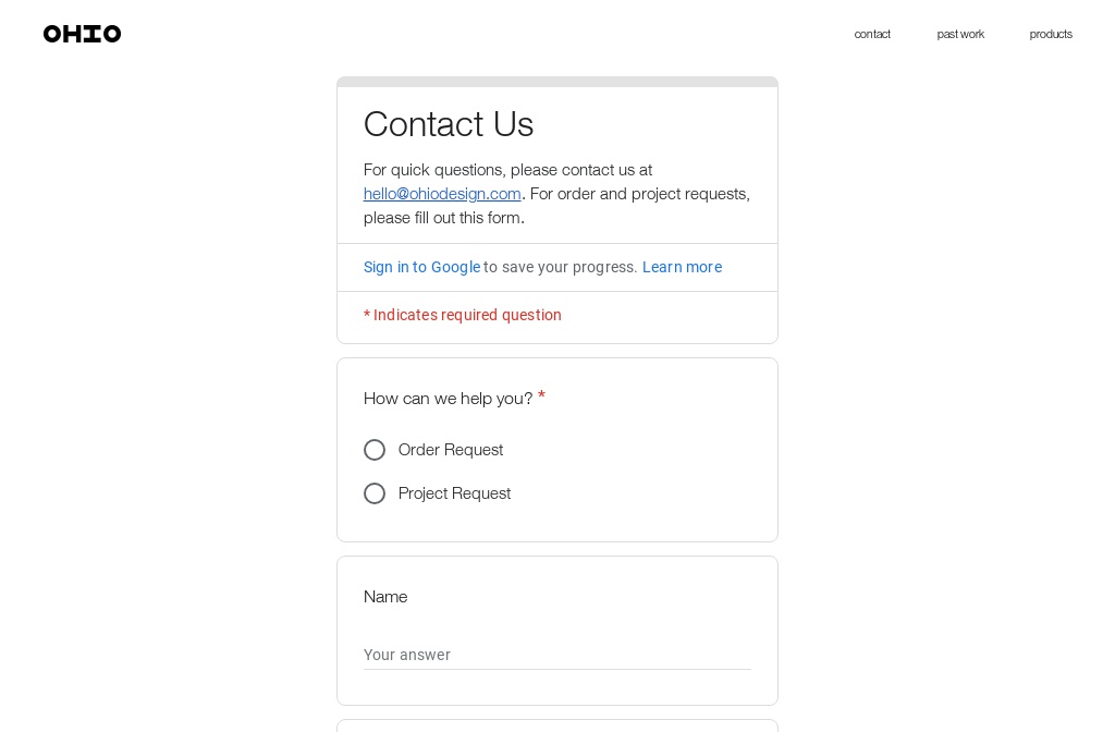 OHIO Design — Contact