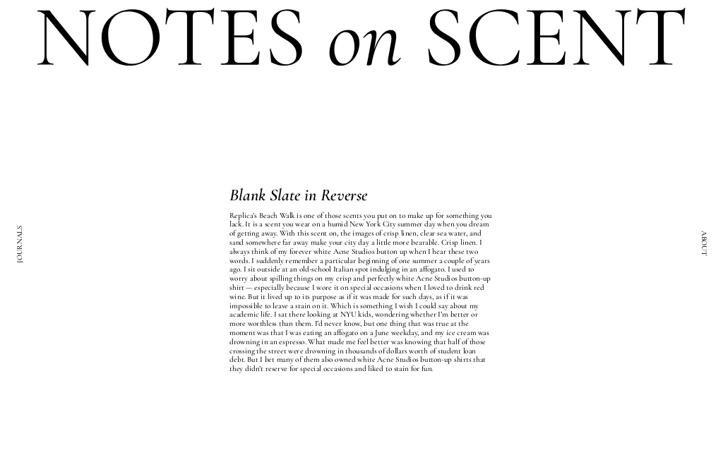 NOTES on SCENT — Blank Slate in Reverse