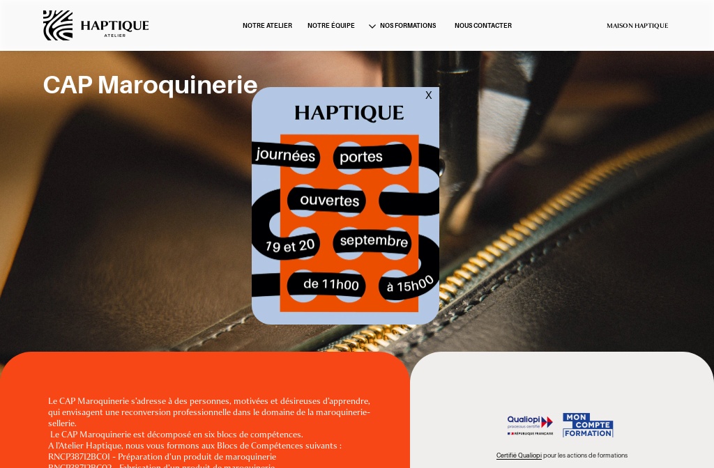 CAP Maroquinerie à Paris | Atelier Haptique