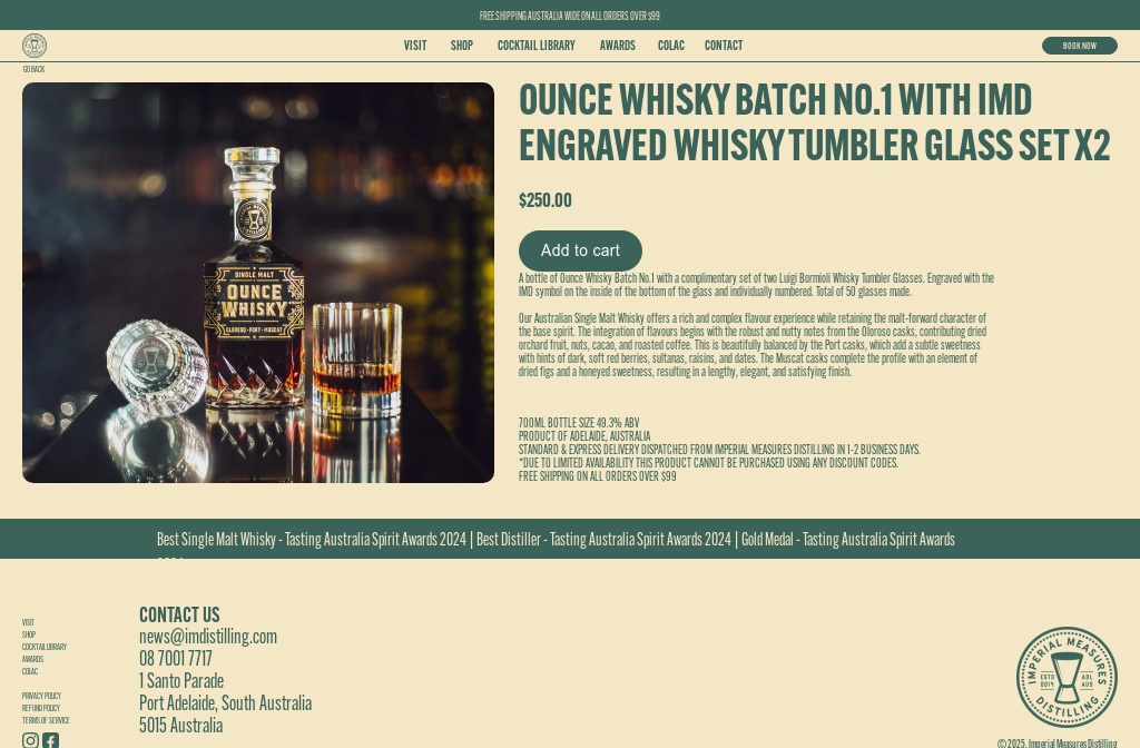 Imperial Measures Distilling — Ounce 'Whisky' with IMD Engraved Whisky ...