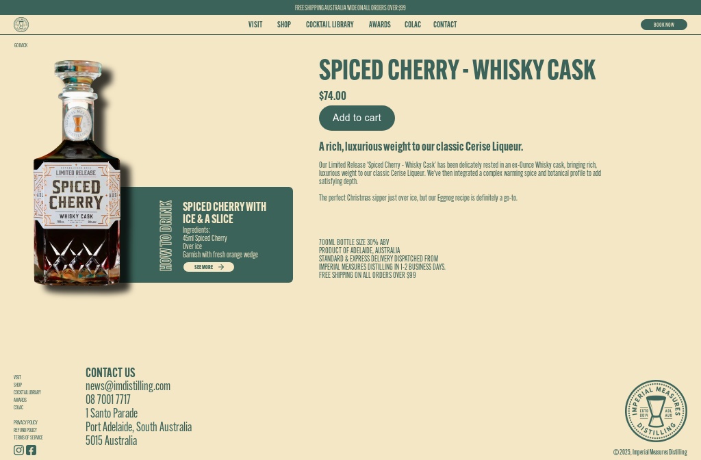 Imperial Measures Distilling — Spiced Cherry - Whisky Cask