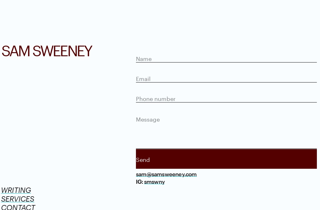 Sam Sweeney — Contact