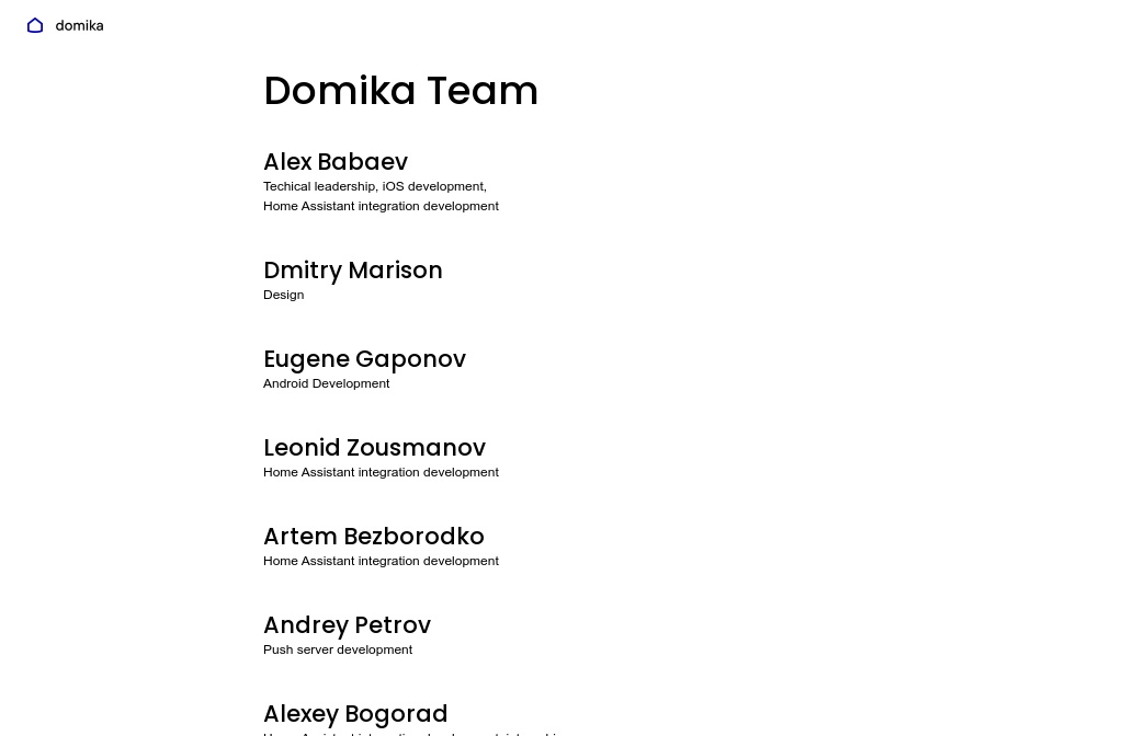 Domika — Team