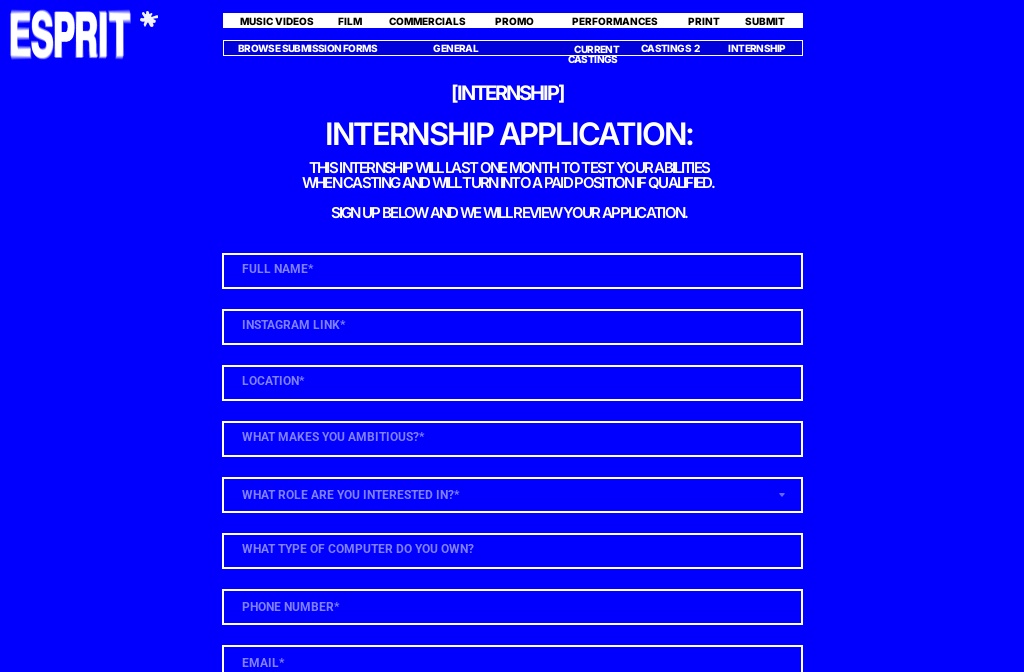 Esprit Casting — JOBS