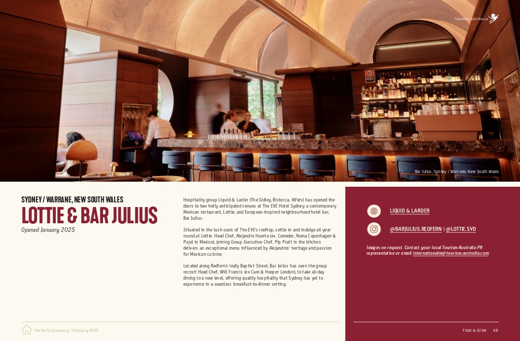 The Hot List - January / February 2025 — Lottie and Bar Julius