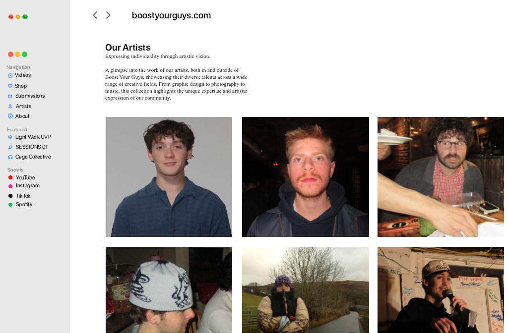 BOOST YOUR GUYS — ARTISTS