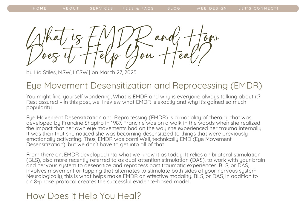 What is EMDR and How Does it Help You Heal? | Counseling with Lia