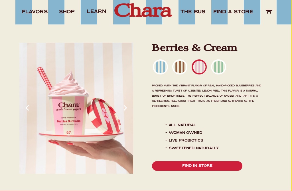 Berries & Cream Frozen Yogurt | Chara | Fresh Strawberry Greek Yogurt ...