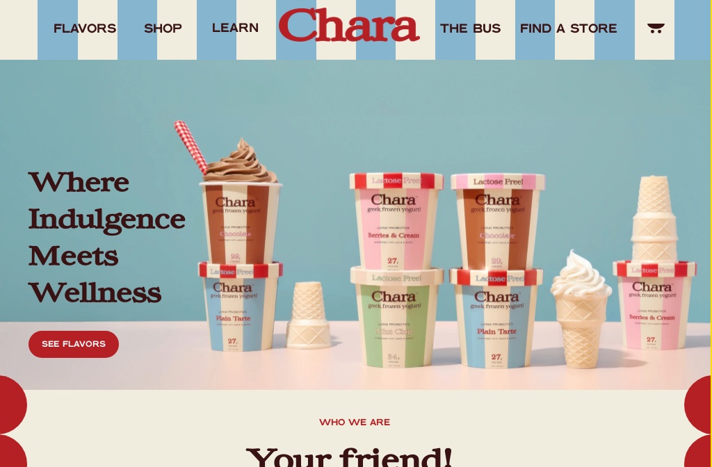 Chara | Healthy Greek Frozen Yogurt | Real Ingredients, Probiotics