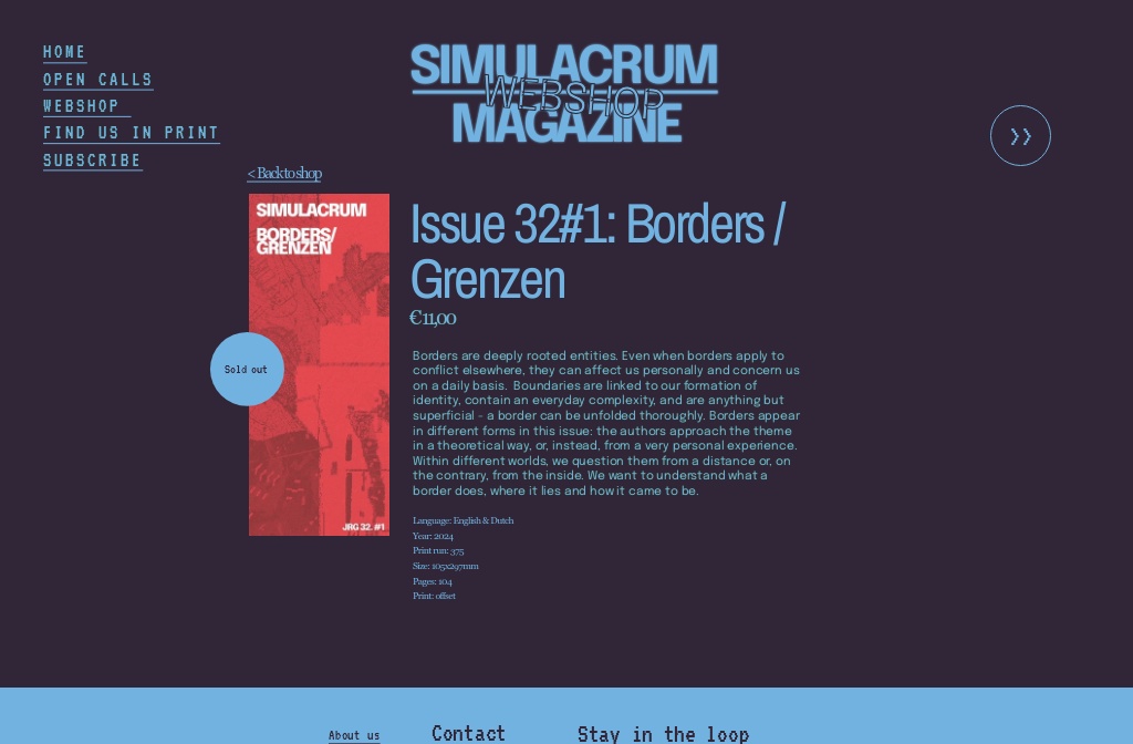 Simulacrum — webshop/borders