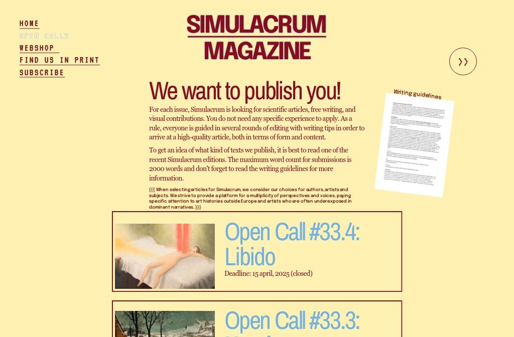 Simulacrum — open calls