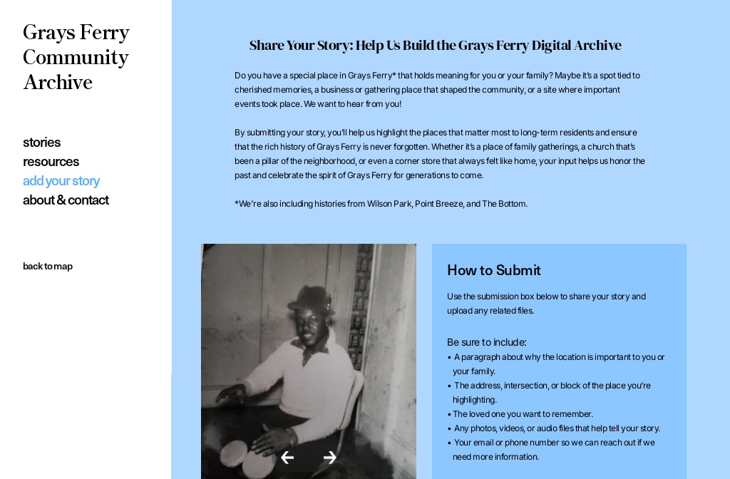 Grays Ferry Community Archive — Add your story