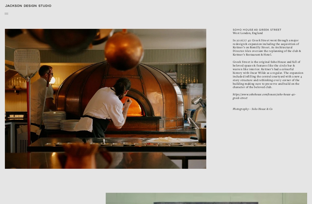 Jackson Design Studio — PROJECT – Soho House 40 Greek Street