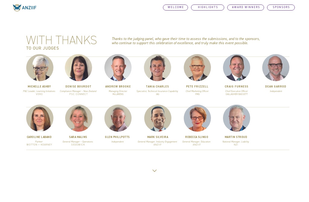 ANZIIF NZ Awards — JUDGES