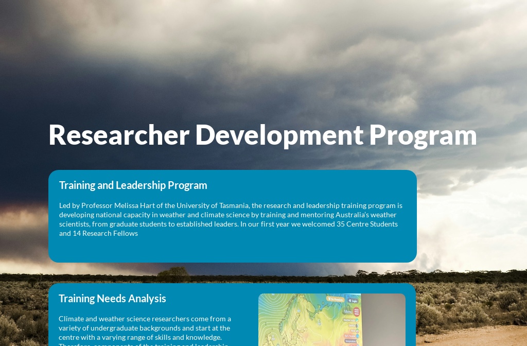 21st Century Weather Annual Report — Researcher Development Program