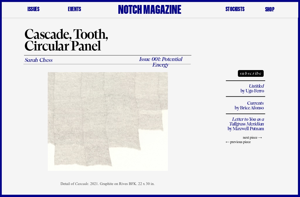 Notch Magazine — sarah chess