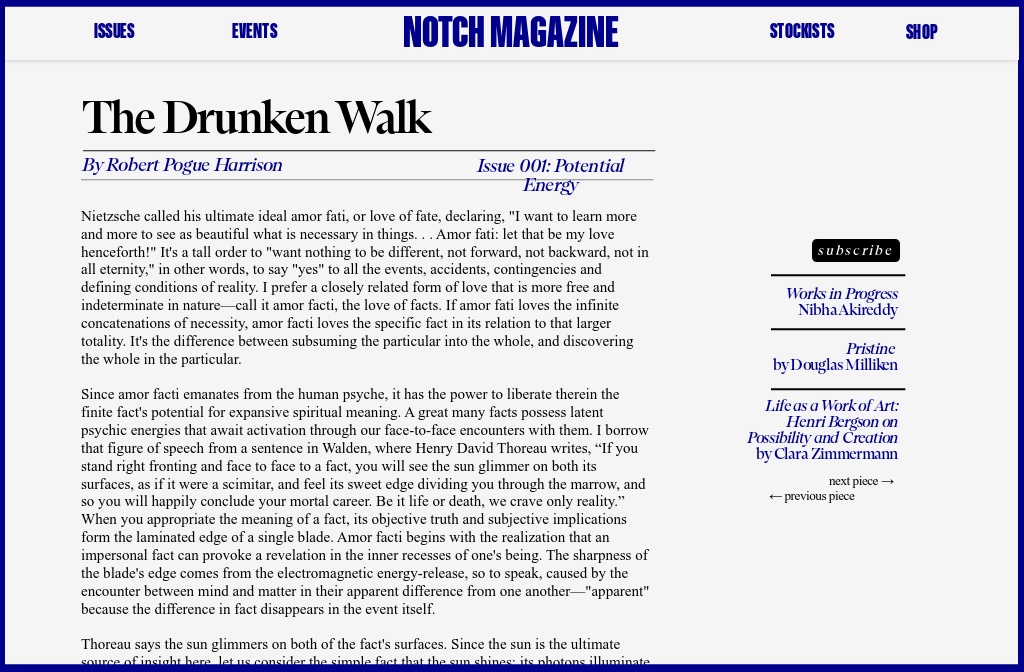 Notch Magazine — robert harrison