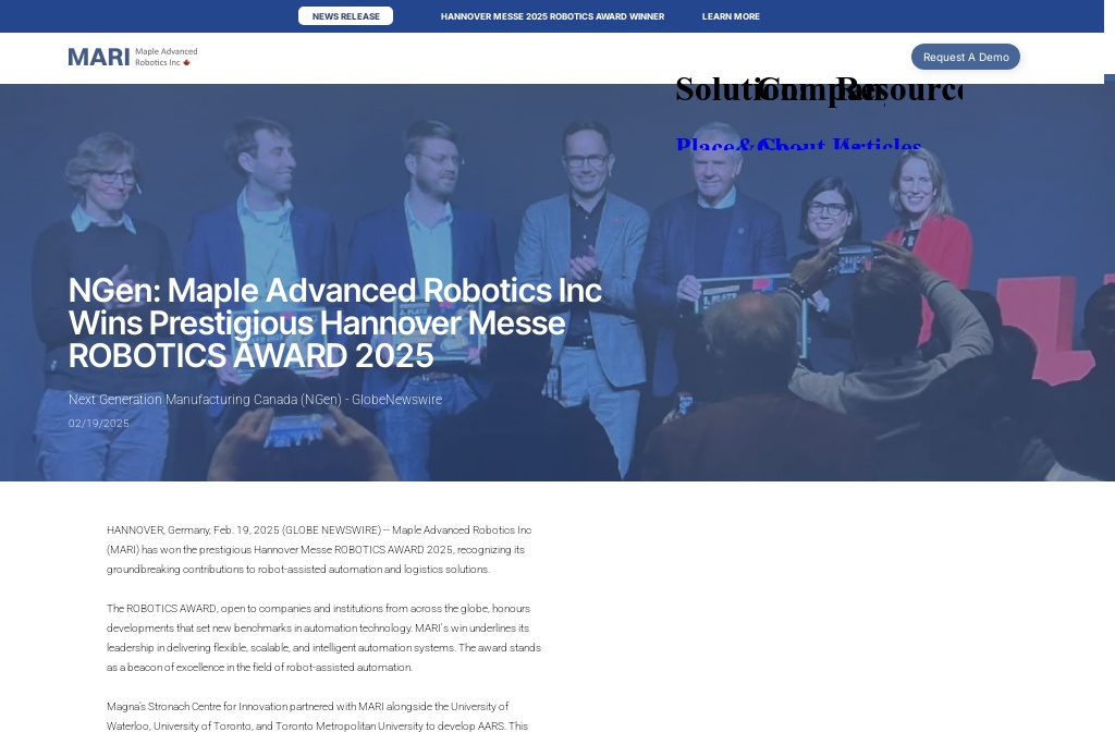 Maple Advanced Robotics Inc. — article - ngen