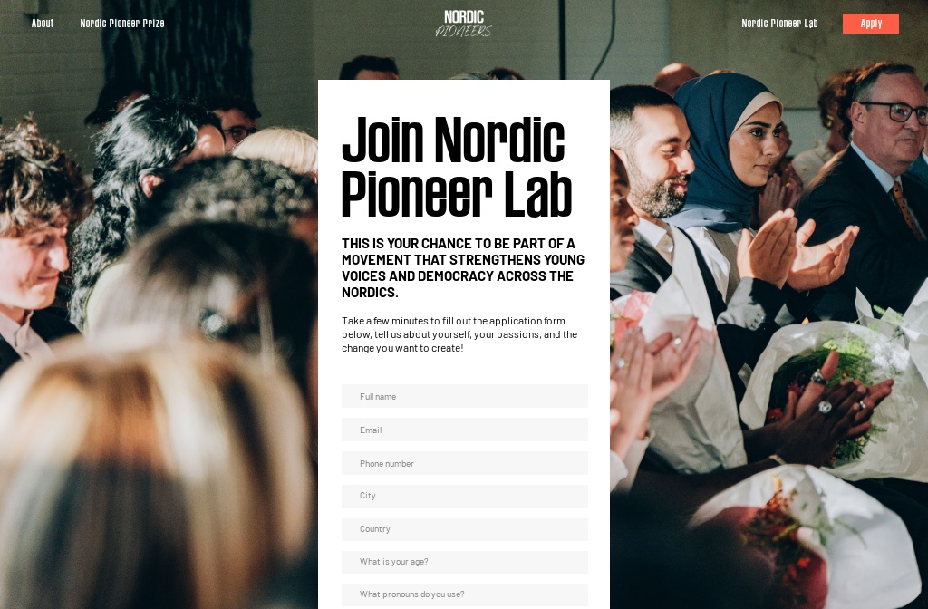Nordic Pioneers — Application form