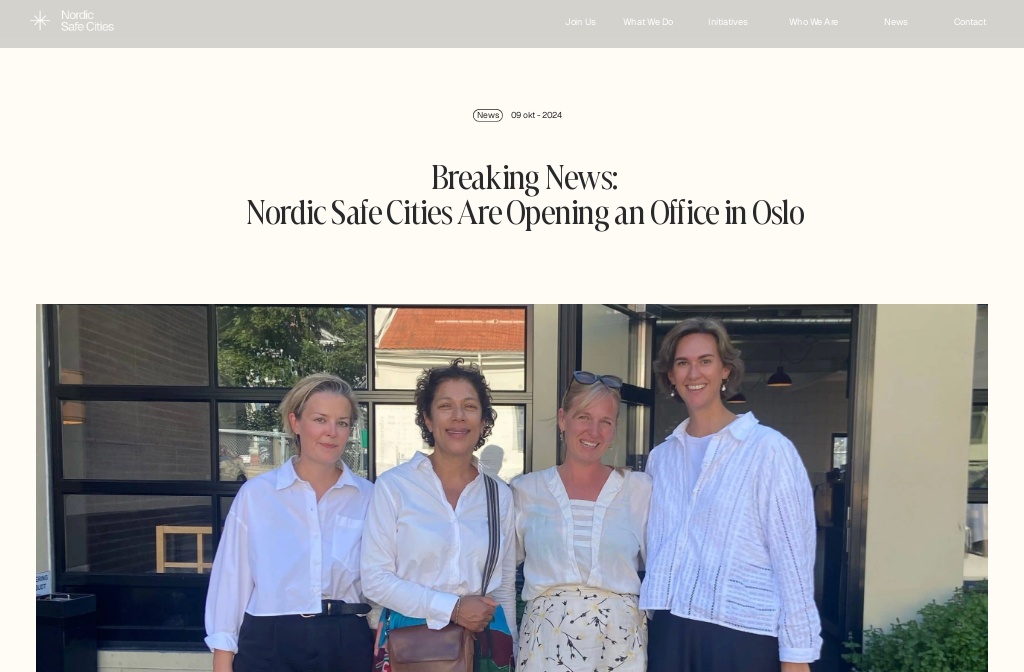 Nordic Safe Cities — New Office in Oslo