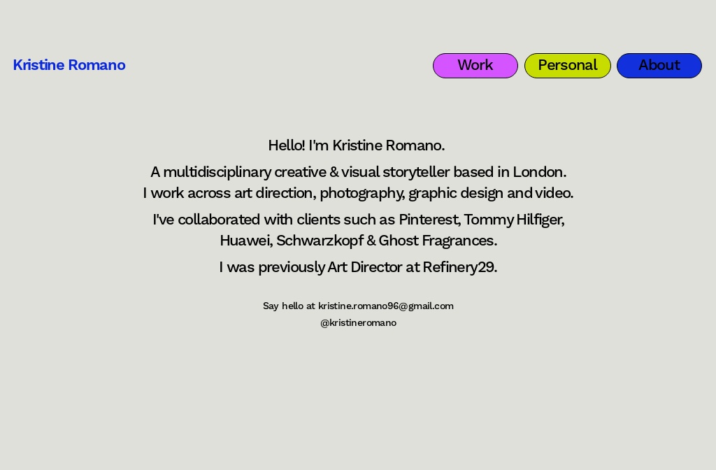Kristine Romano — About