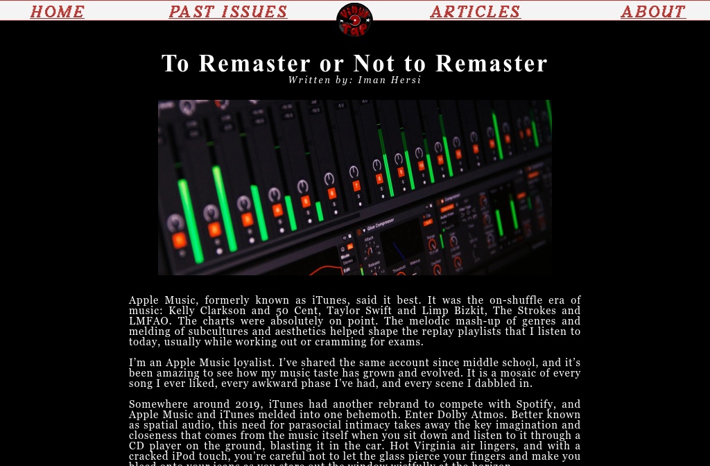 Vinyl Tap Magazine — To Remaster or Not To Remaster