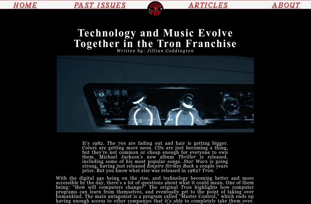 Vinyl Tap Magazine — Technology, Music, Tron