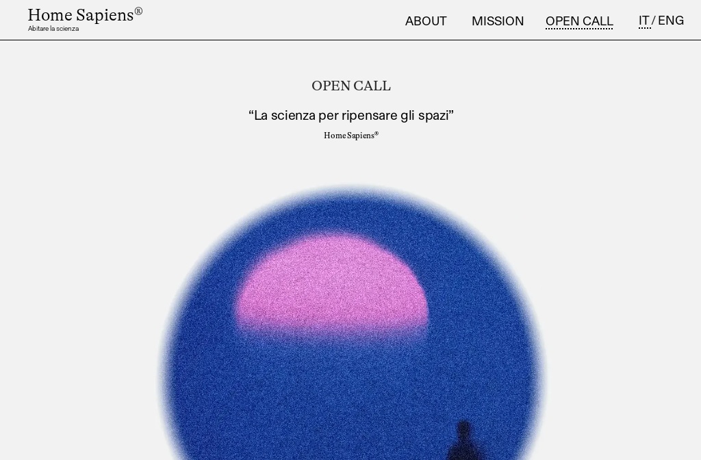 Open Call - Home Sapiens - La scienza per rigenerare gli spazi